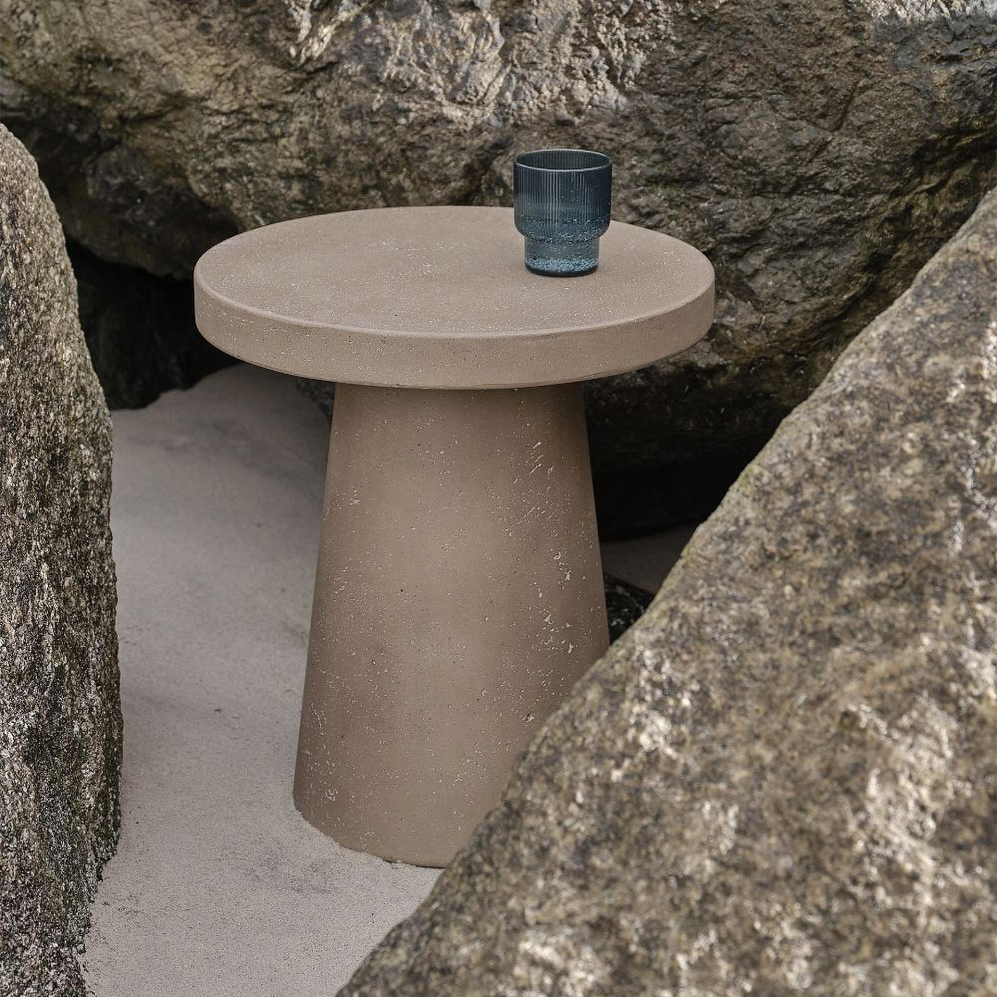 Textured Concrete Side Table Modern Outdoor Decor West Elm UK